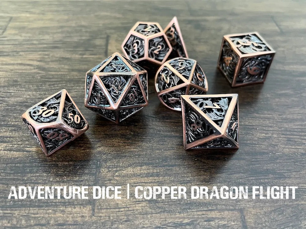 Copper Dragon Flight metal dice set – Dice Hollow Games and Hobbies