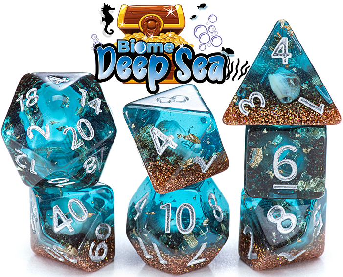Inclusion Dice: 7Pc Biome Deep Sea – Dice Hollow Games and Hobbies