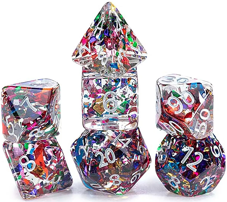 Inclusion Dice: 7Pc Stained Glass – Dice Hollow Games and Hobbies