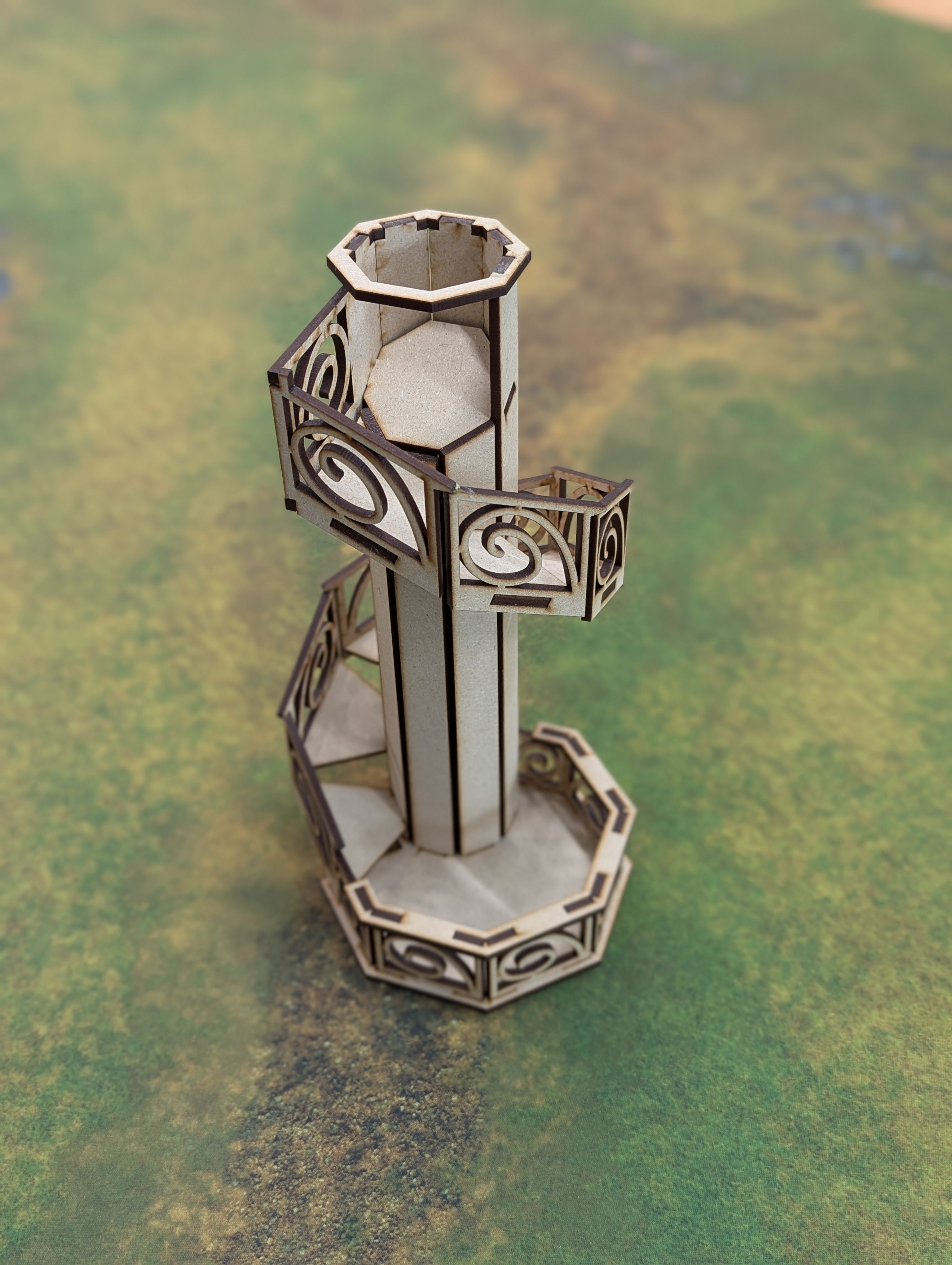 Dice Tower- MDF- External Spiral – Dice Hollow Games and Hobbies